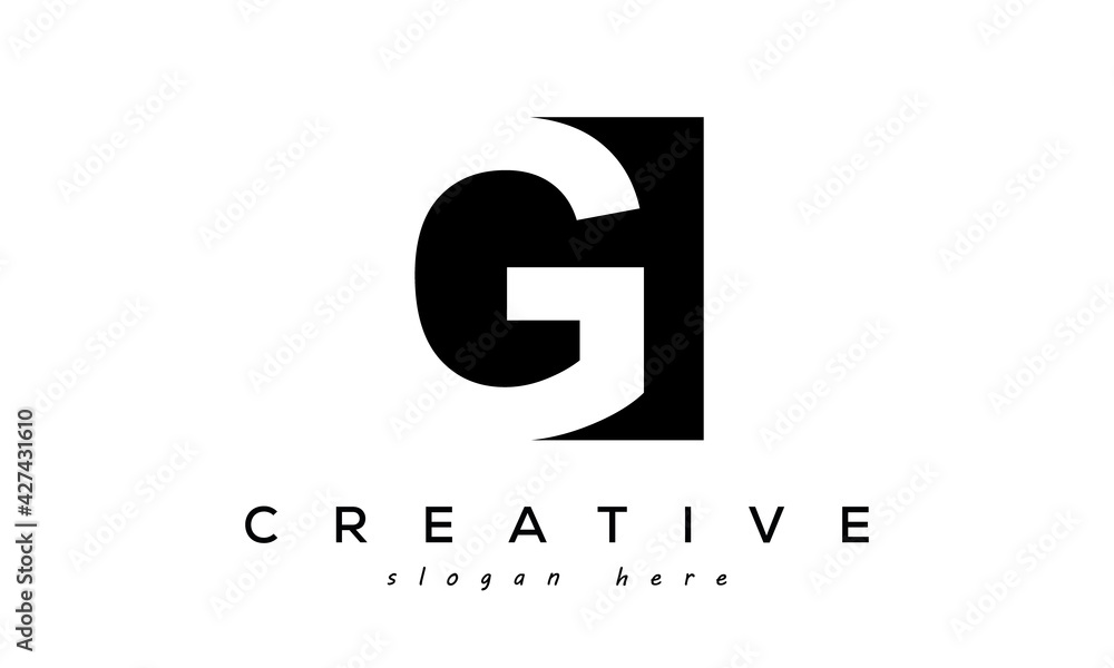 G letter negative space logo design Stock Vector | Adobe Stock