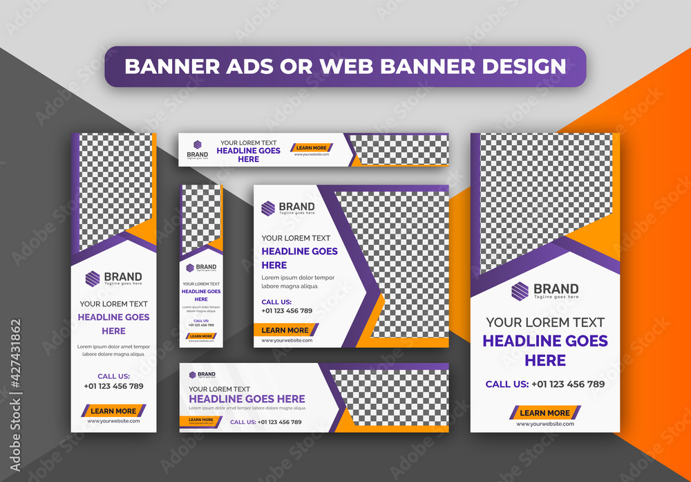 Business Web Banner, Banner ads, Ads Banner, Web Template Stock Vector ...