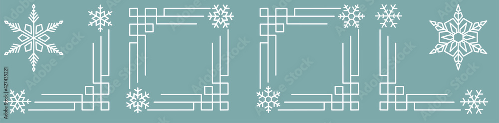 snowflakes borders vector decoration elements for greeting cards ...