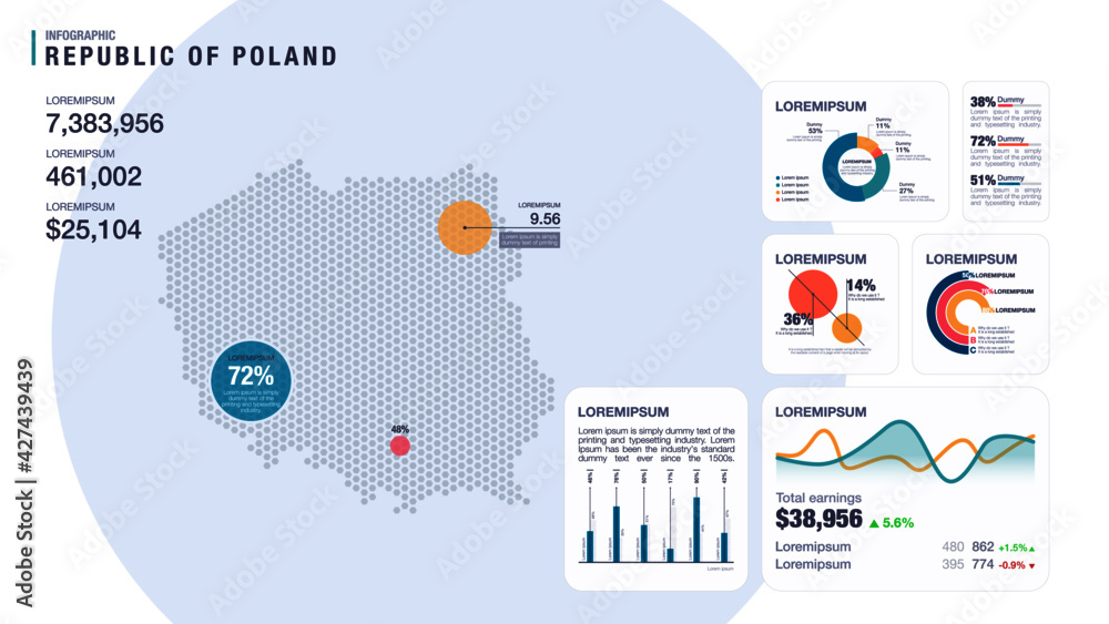 Detail infographic vector illustration. Map of Poland and Infographic ...