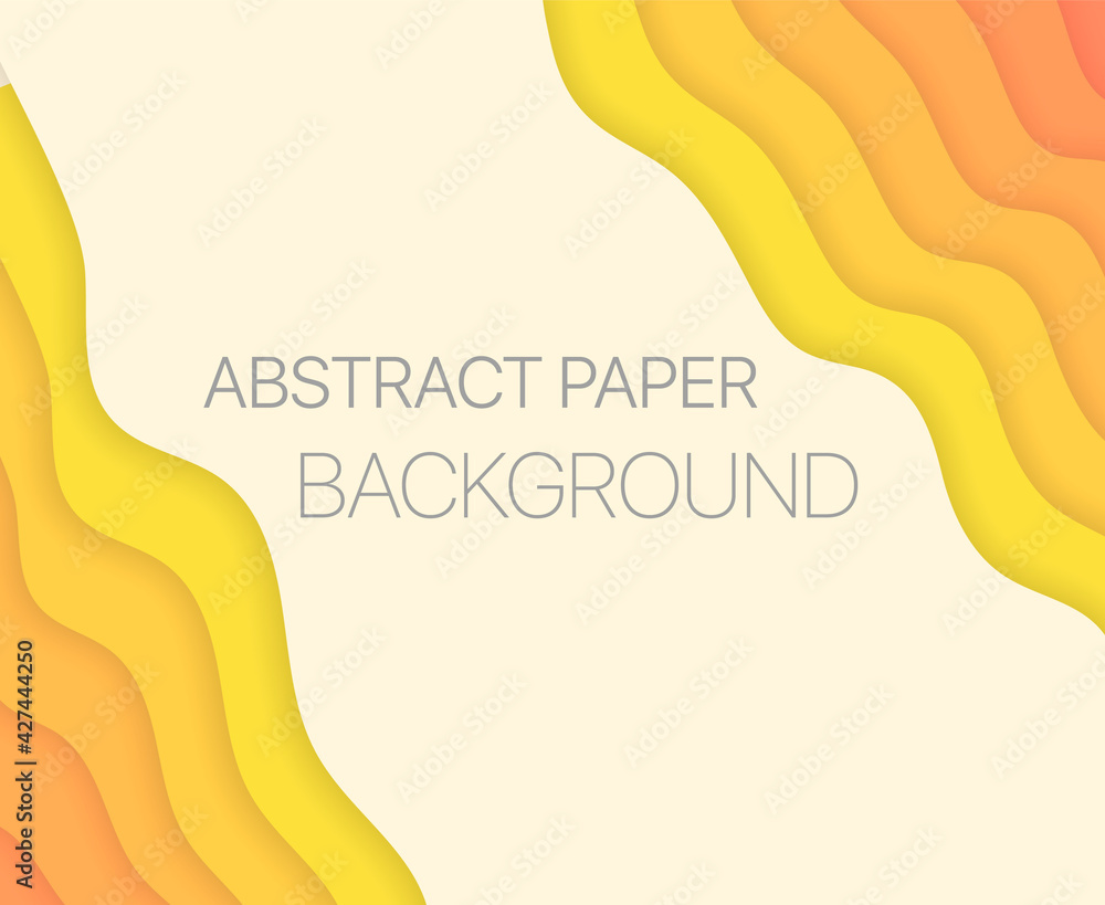 Papercut multi layers 3D color texture vector background. Abstract ...