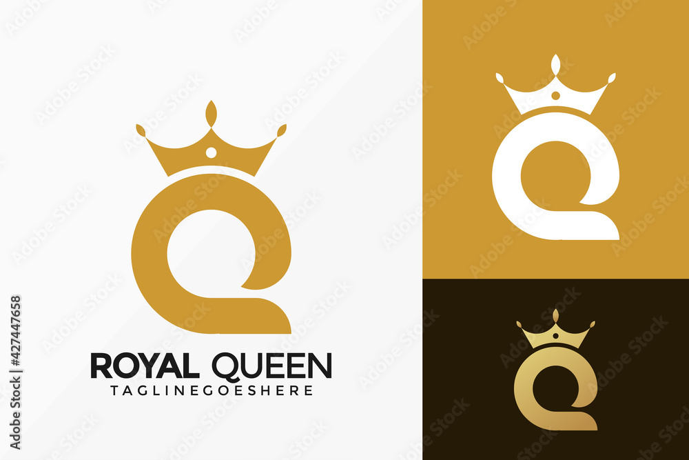 Royal Queen Logo Vector Design. Abstract emblem, designs concept, logos ...