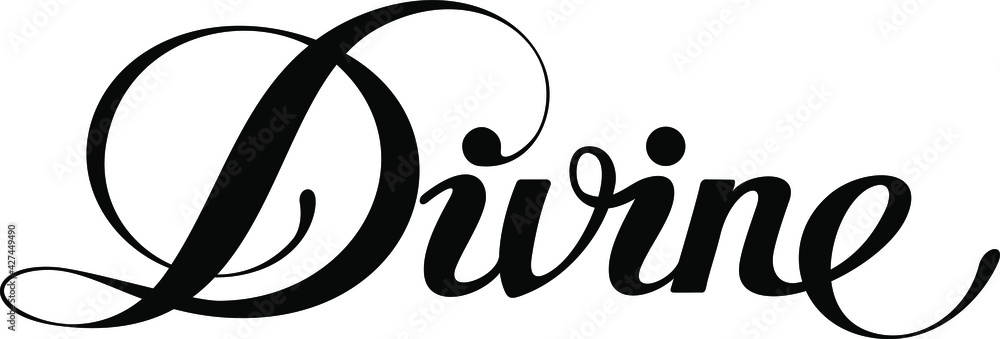 Divine - custom calligraphy text Stock Vector | Adobe Stock