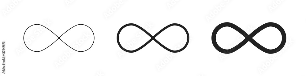 Infinity symbol. Vector logos set. Vector illustration. Stock Vector ...
