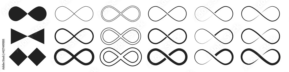 Infinity symbol. Vector logos set. Vector illustration. Stock Vector ...