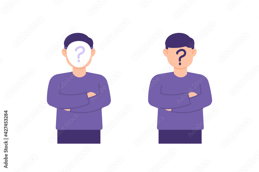 illustration of a mysterious person. question mark. anonymous. symbol ...