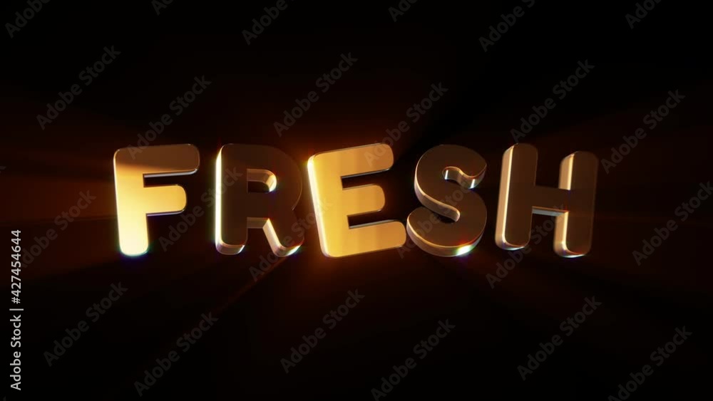 Word fresh in 3d cartoon style. Design text element for game, branding ...
