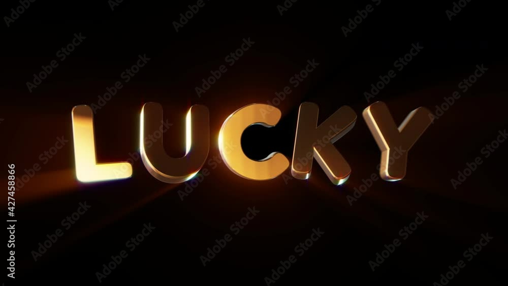 Word lucky in 3d cartoon style. Design text element for game, branding ...