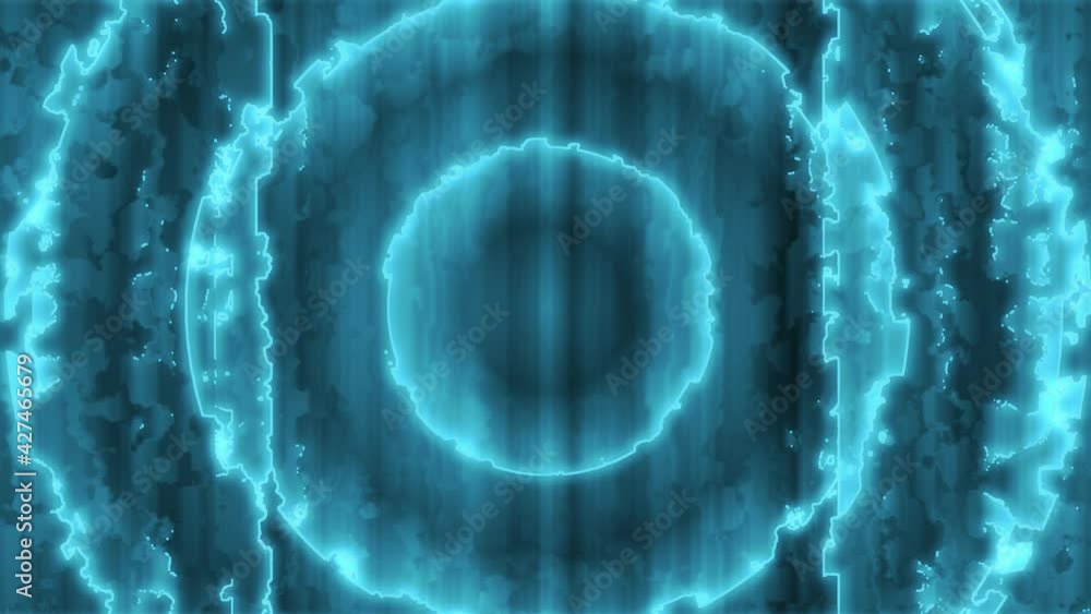 Low poly blue animation of flaming like nested energy circles rotating ...