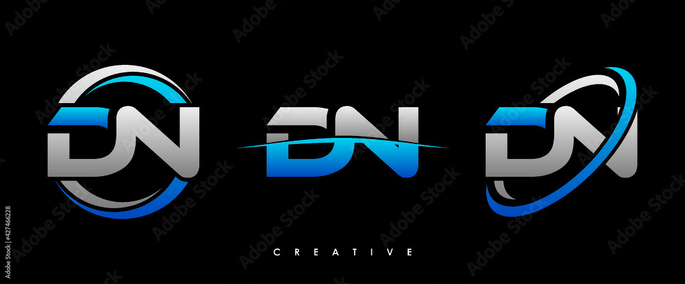 DN Letter Initial Logo Design Template Vector Illustration Stock Vector ...