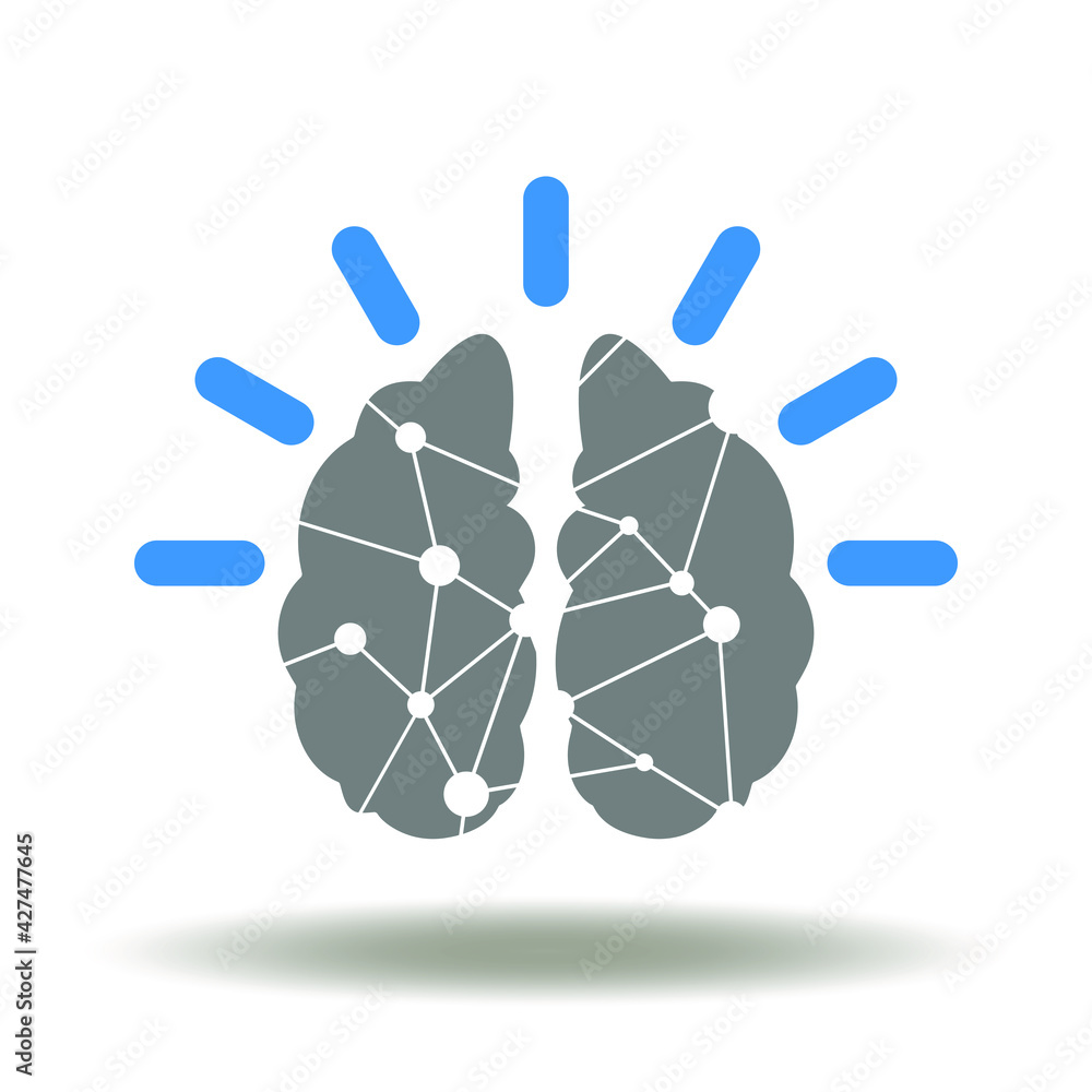 Brain activity vector icon. ADHD Attention Deficit Hyperactivity ...
