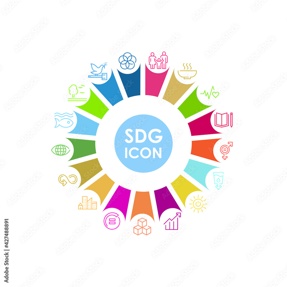 Corporate social responsibility sign. Sustainable Development Goals ...