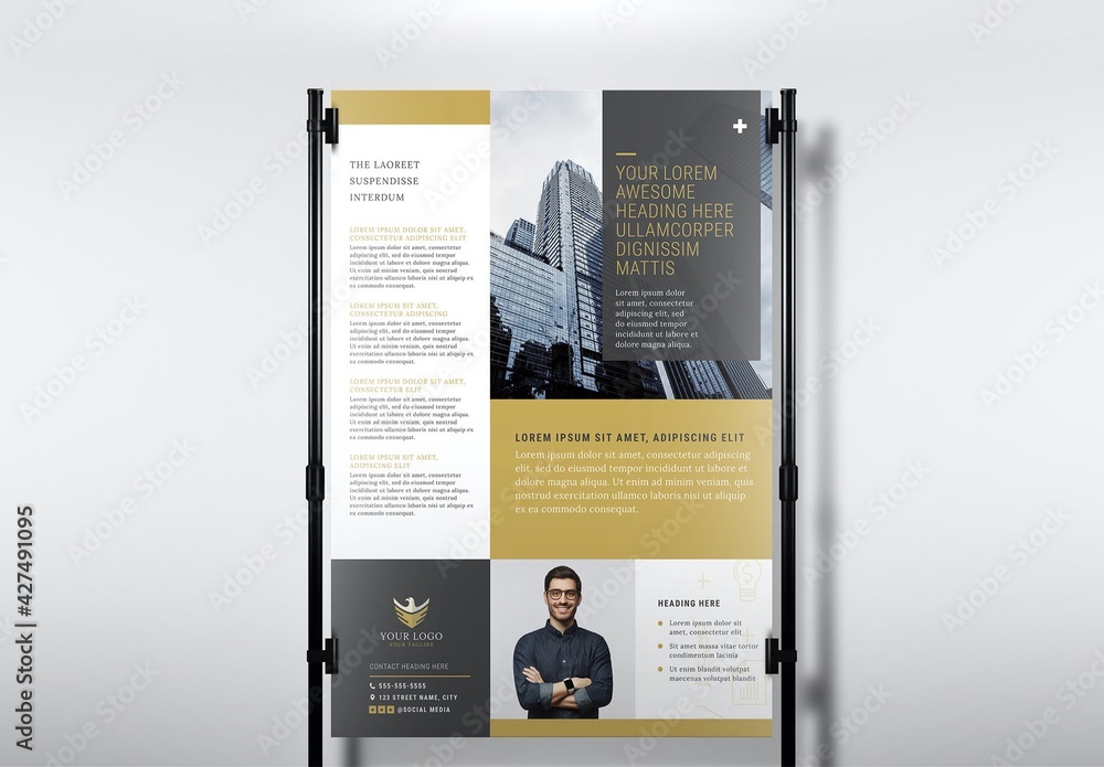 Investment Consultants Poster Flyer for Business with Elegant Black and ...