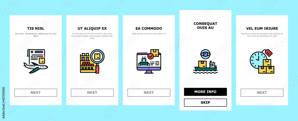 Supply Chain Management System Onboarding Mobile App Page Screen Vector ...