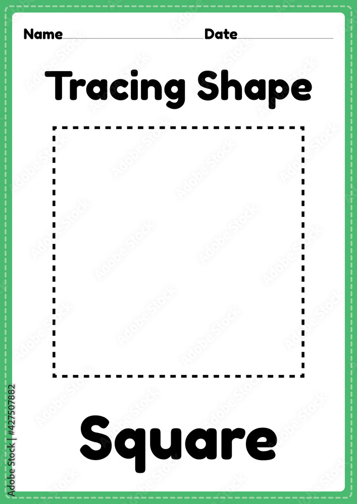 Tracing square shapes worksheet for kindergarten and preschool kids for ...