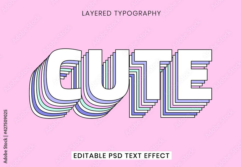 Layered Editable Text Effect Template Stock Template | Adobe Stock