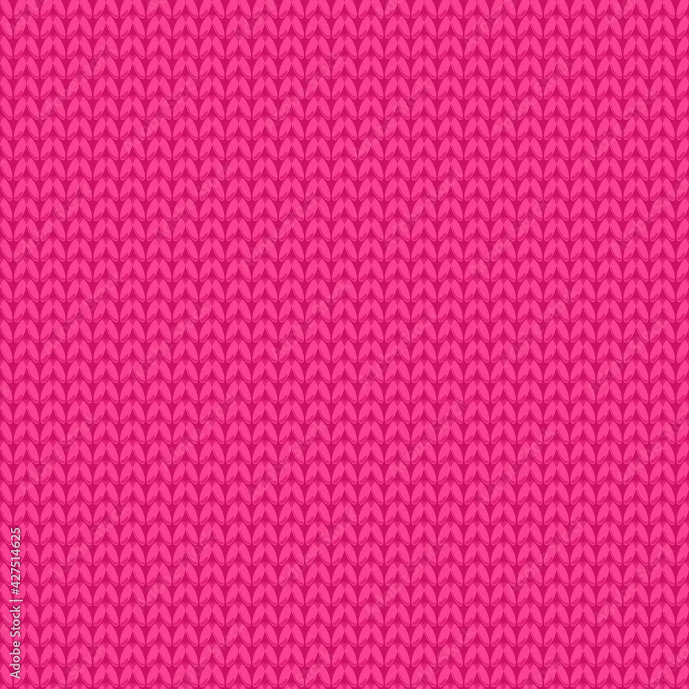 Knitted fabric pink texture. Seamless pattern Vector stock Cute surface ...