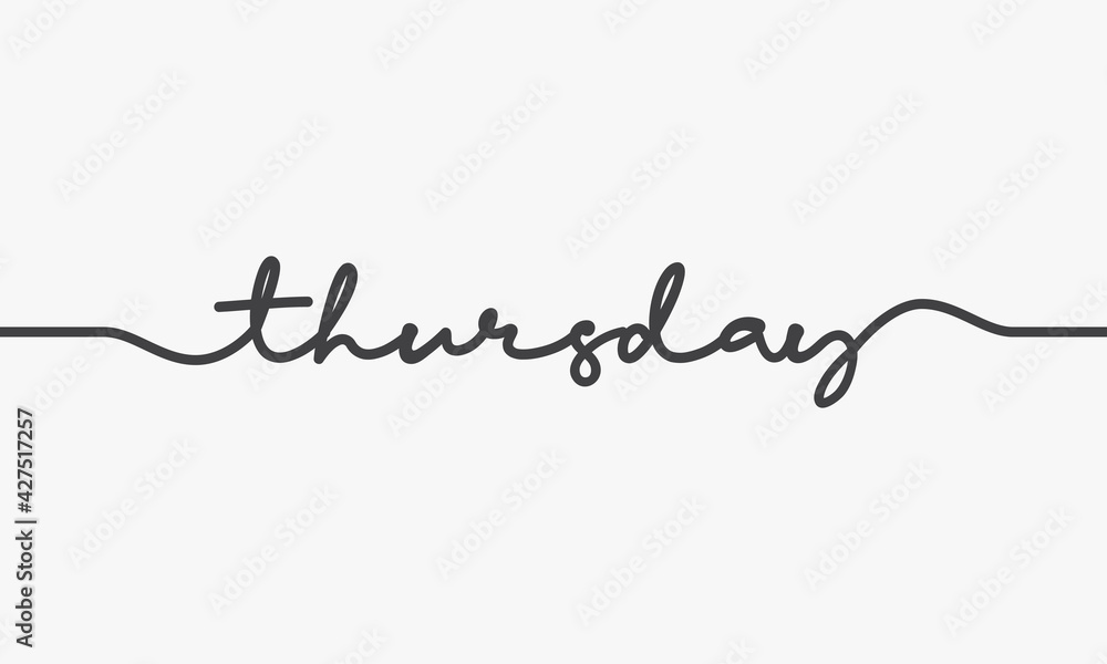 thursday handwritten word vector on white background. Stock Vector ...