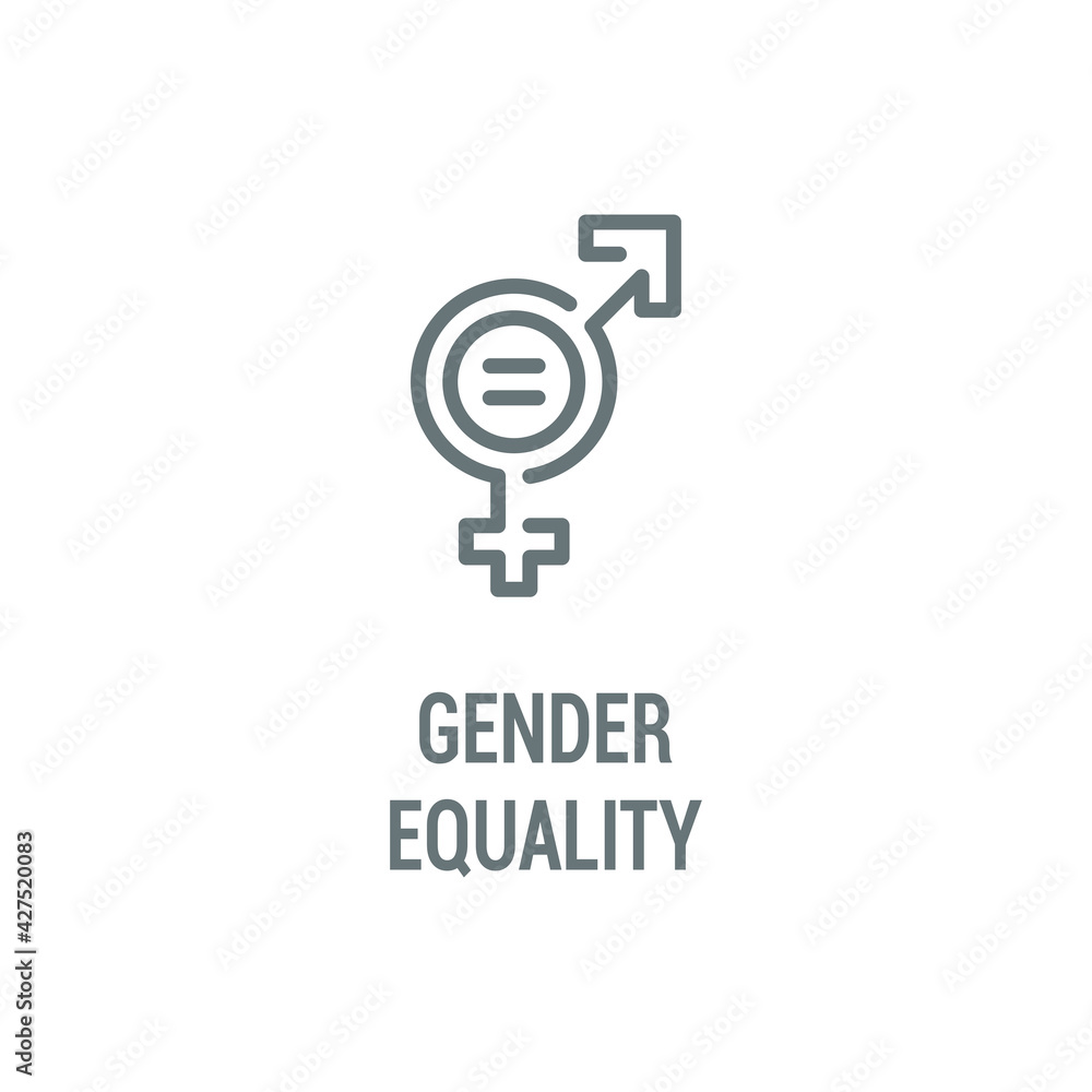 Gender equality black icon. Women's rights. Corporate social ...