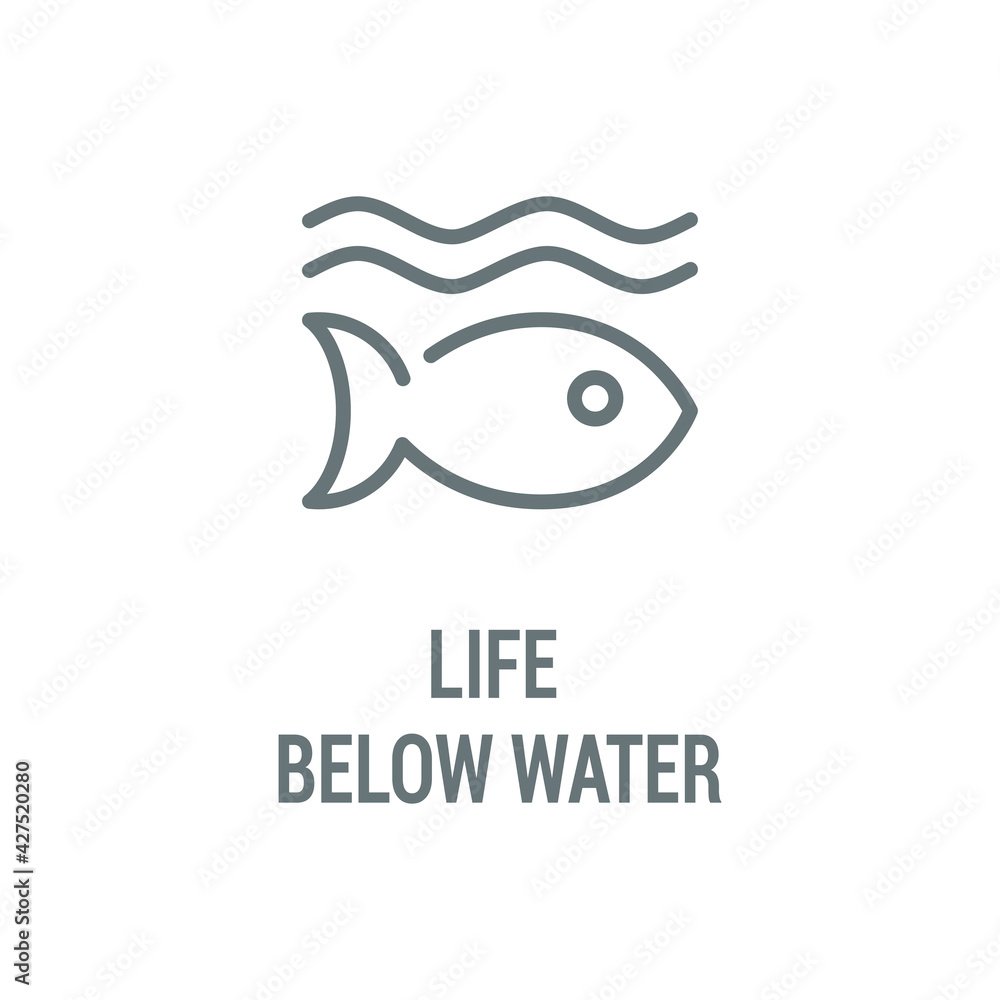 Vecteur Stock Life below water black icon. Corporate social ...