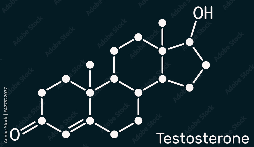 Testosterone, testosteron molecule. It is androgenic steroid sex ...