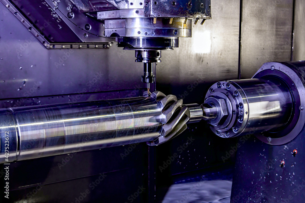 Fabrication and production of bevel gear shaft on the machining Stock ...