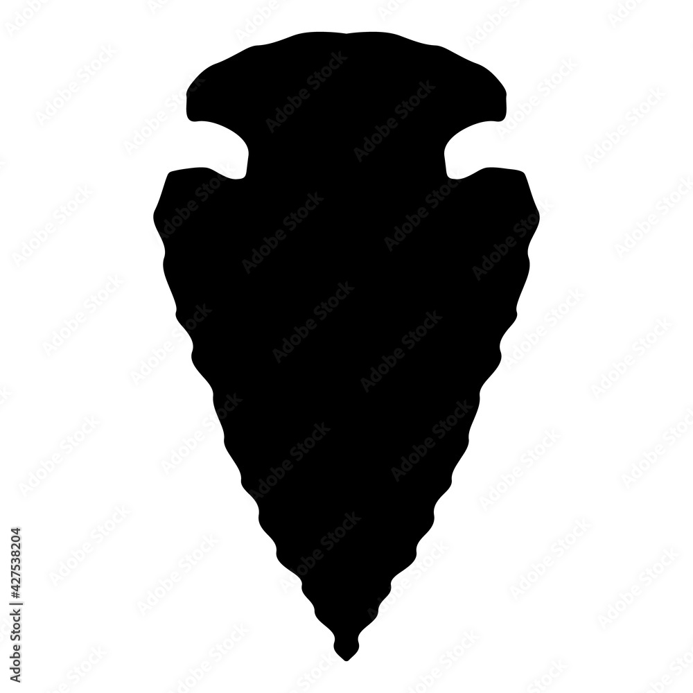 Arrowhead Silhouette with Rough Edges Black Isolated Vector ...