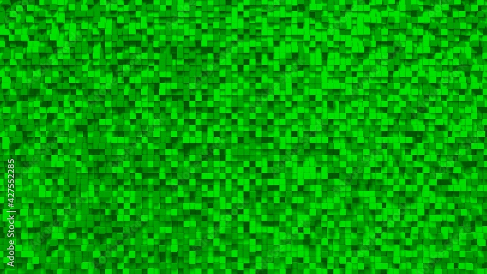 ภาพประกอบสต็อก Green small box cube random geometric background ...
