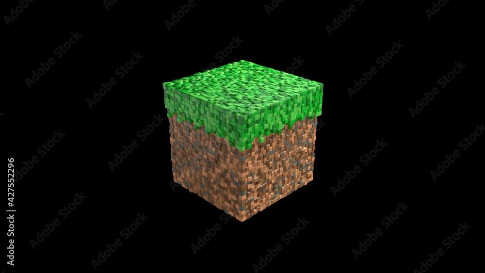 Block from game in isometric view isolated on black background ...