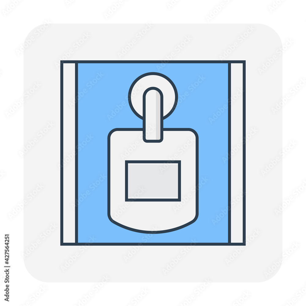 Stall of commercial public toilet room or restroom for men vector icon ...