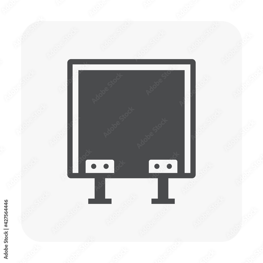 Sanitary partition vector icon. Also called stall or divider consist of ...
