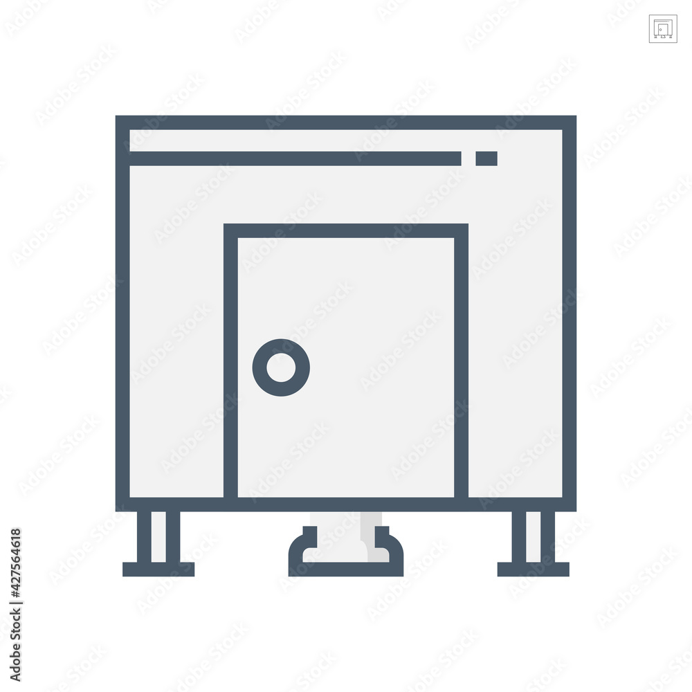 Public toilet room or restroom vector icon. Consist of water closet (wc ...