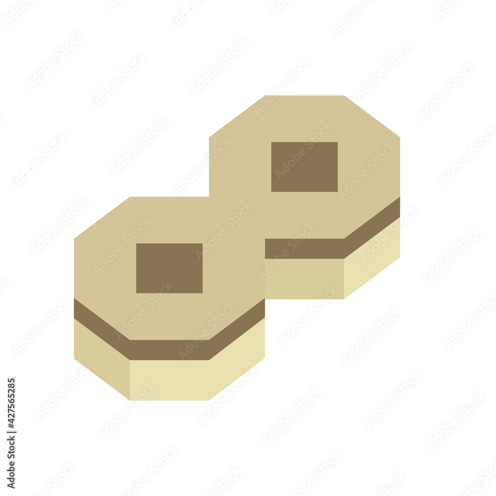 Permeable concrete paver block pavement floor or brick vector icon ...