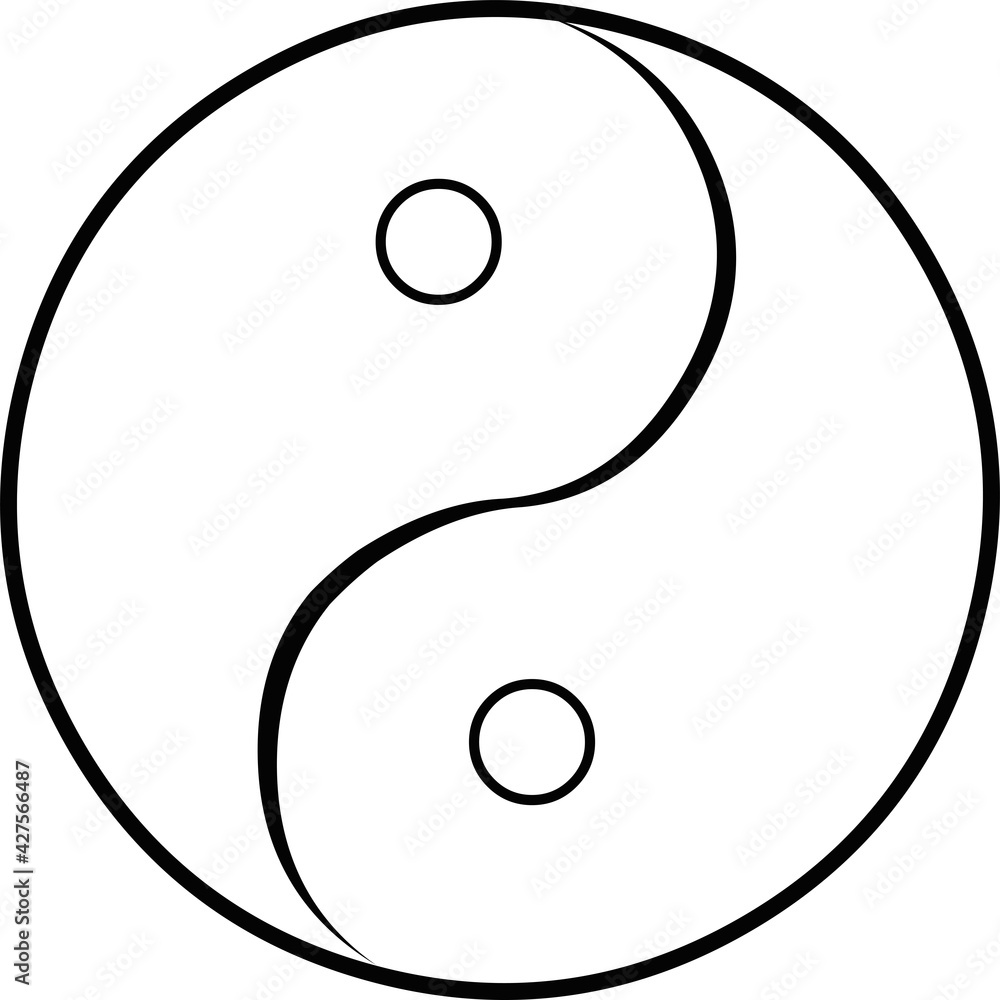 Vector illustration of yin yang outlines Stock Vector | Adobe Stock