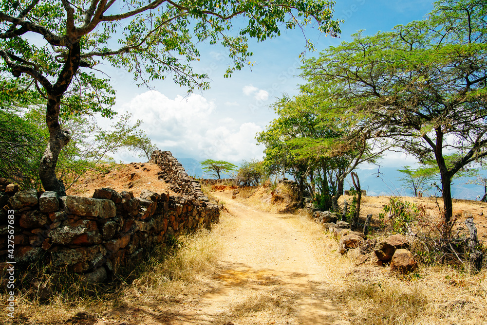 Hiking track Camino Real from Barichara to Guane Stock Photo | Adobe Stock
