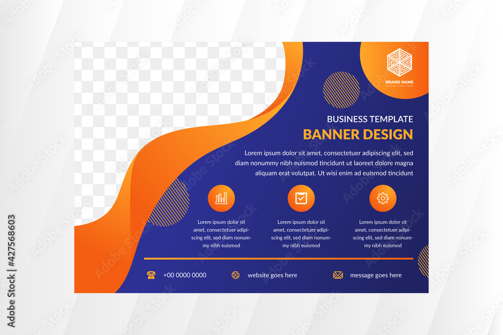 Abstract flyer design template for business program with Blue ...