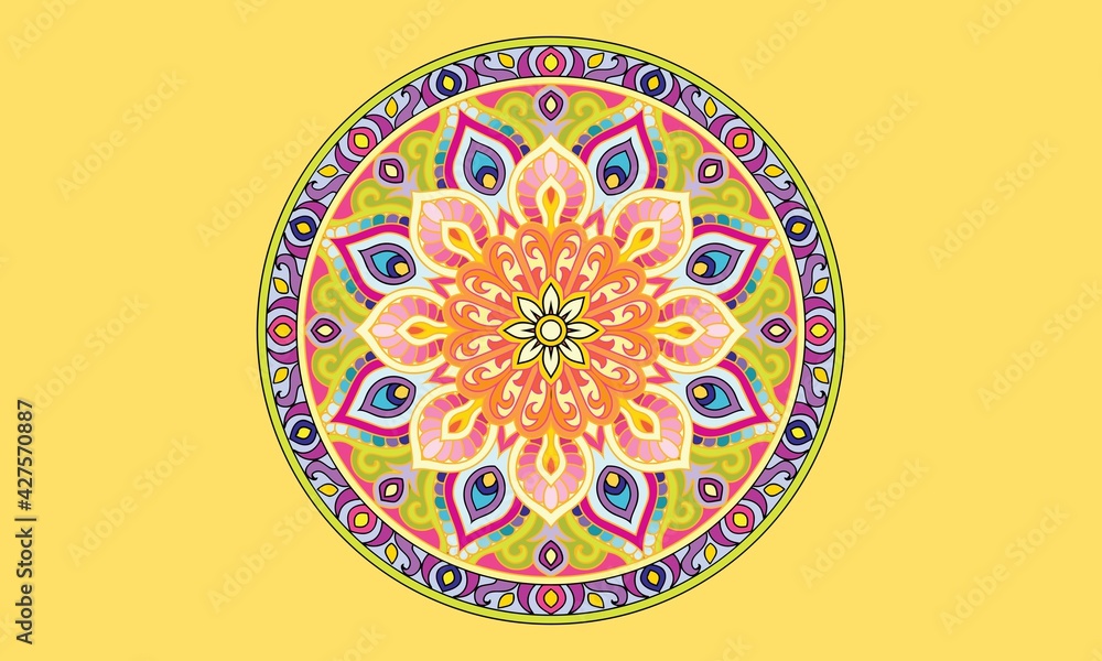 Mandala coloring book for kids mandala coloring page yellow background ...