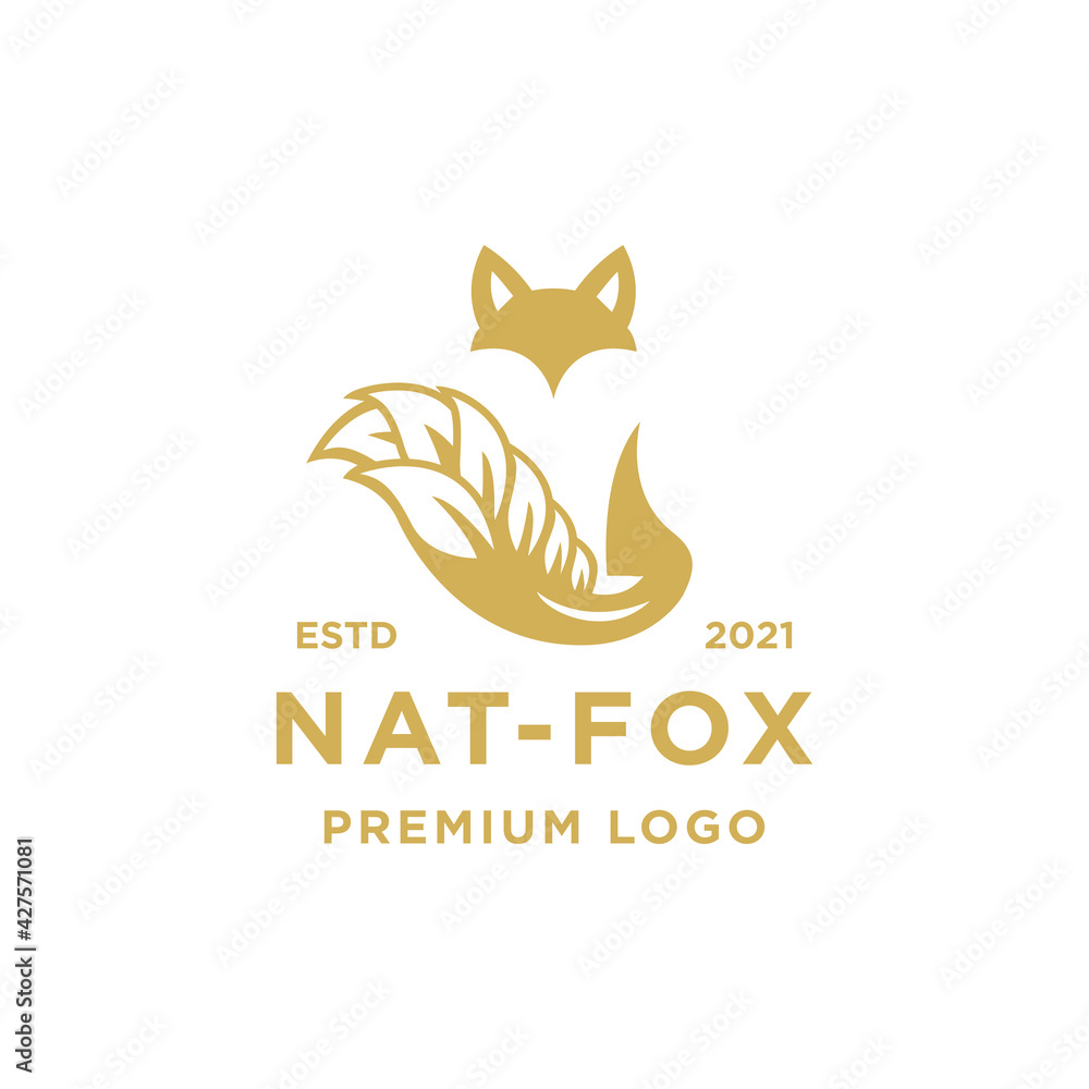 Natural Fox Logo Design Inspiration - Isolated vector Illustration on ...