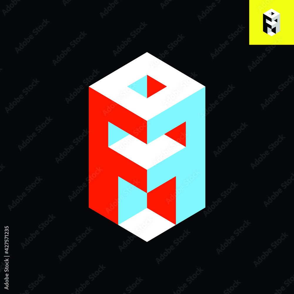 Letter F 3D Logo Mirrored twin Letter F monogram logo design in stylish ...