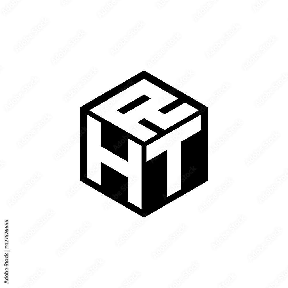 HTR letter logo design with white background in illustrator, cube logo ...