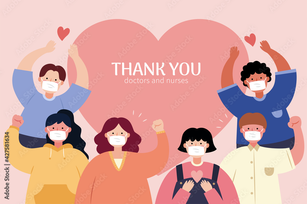 Thank you front line workers Stock Vector | Adobe Stock