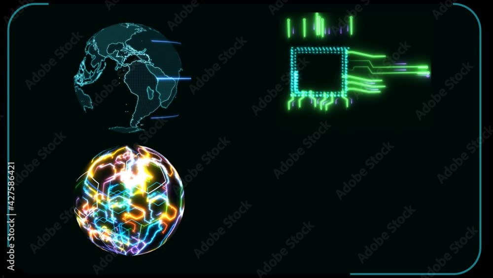 Quantum computer futuristic technilogy digital holographic and high ...