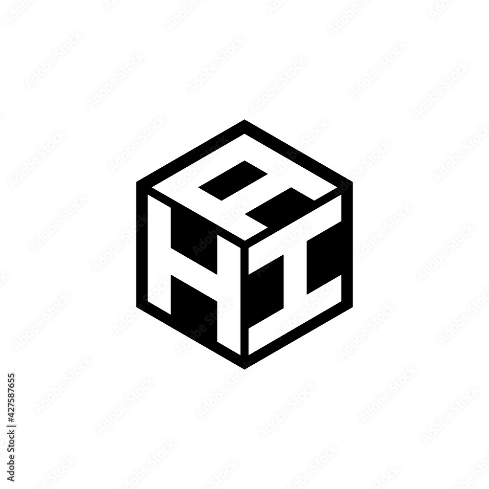 HIA letter logo design with white background in illustrator, cube logo ...