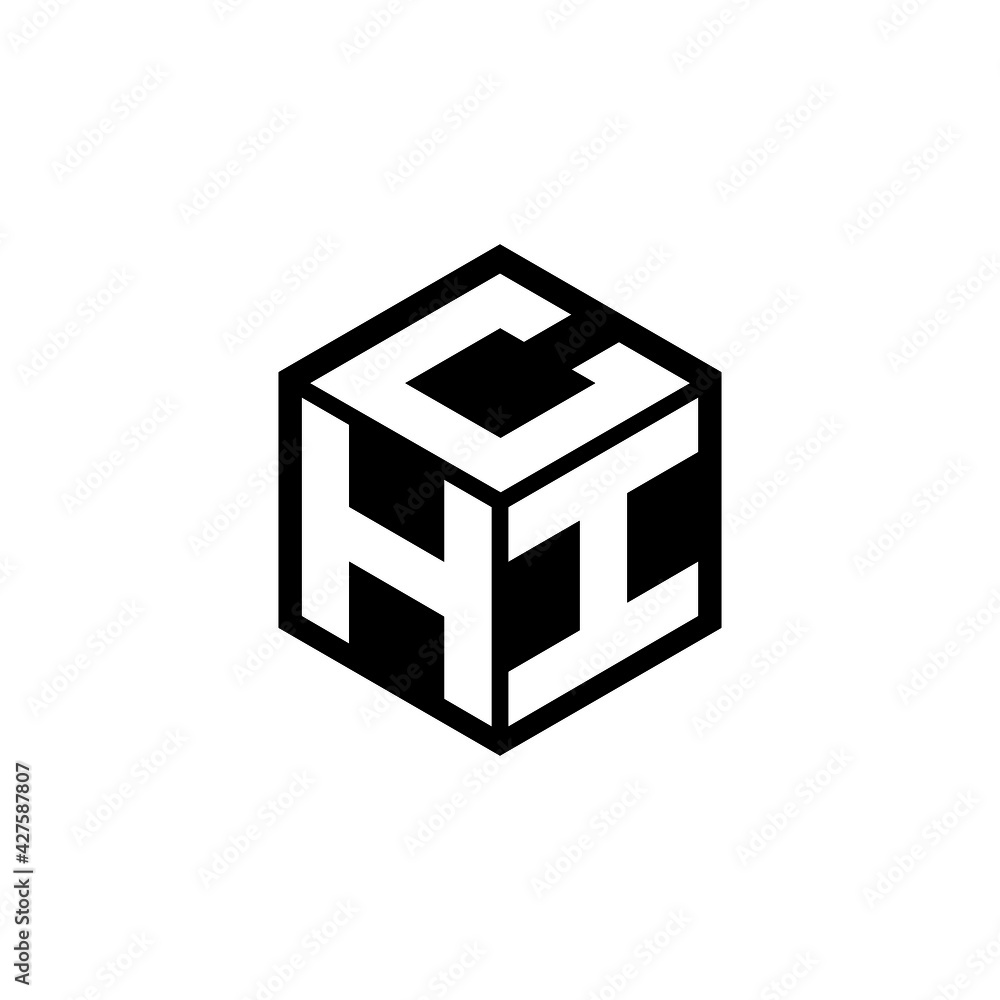 HIC letter logo design with white background in illustrator, cube logo ...