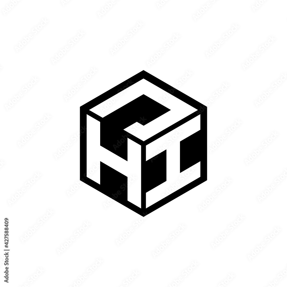 HIJ letter logo design with white background in illustrator, cube logo ...