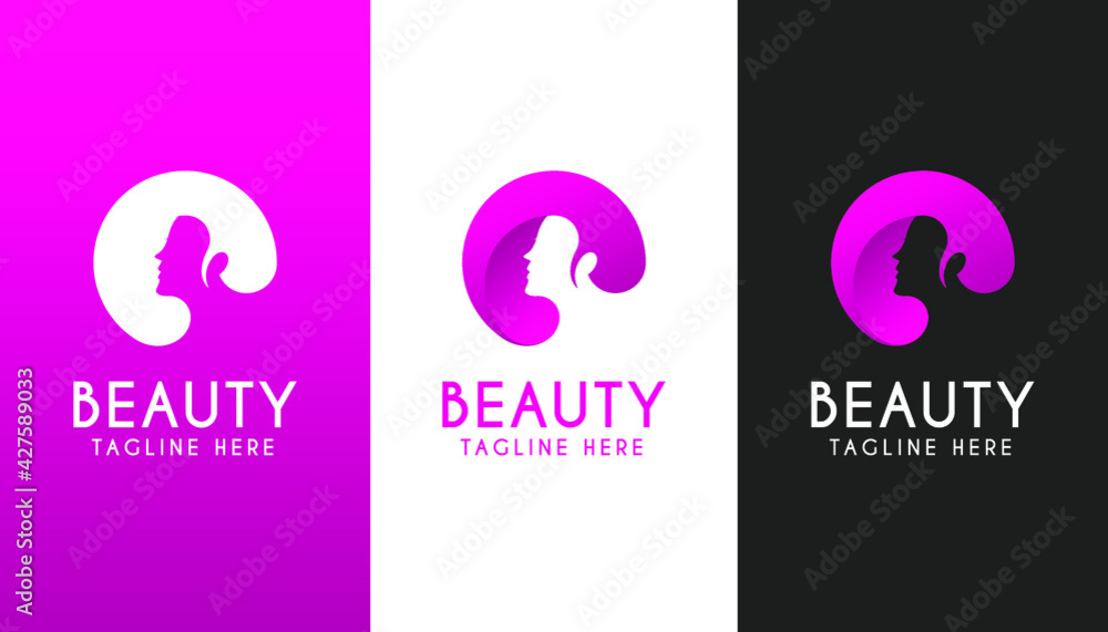 Abstract women logo design for fashion business logo with mockup id ...