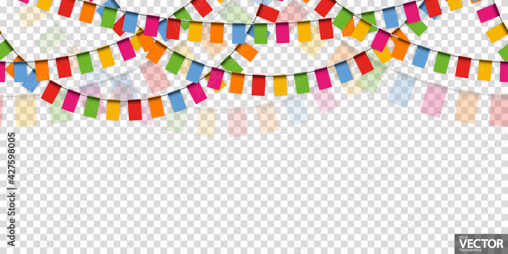 seamless colored garlands party background Stock Vector | Adobe Stock