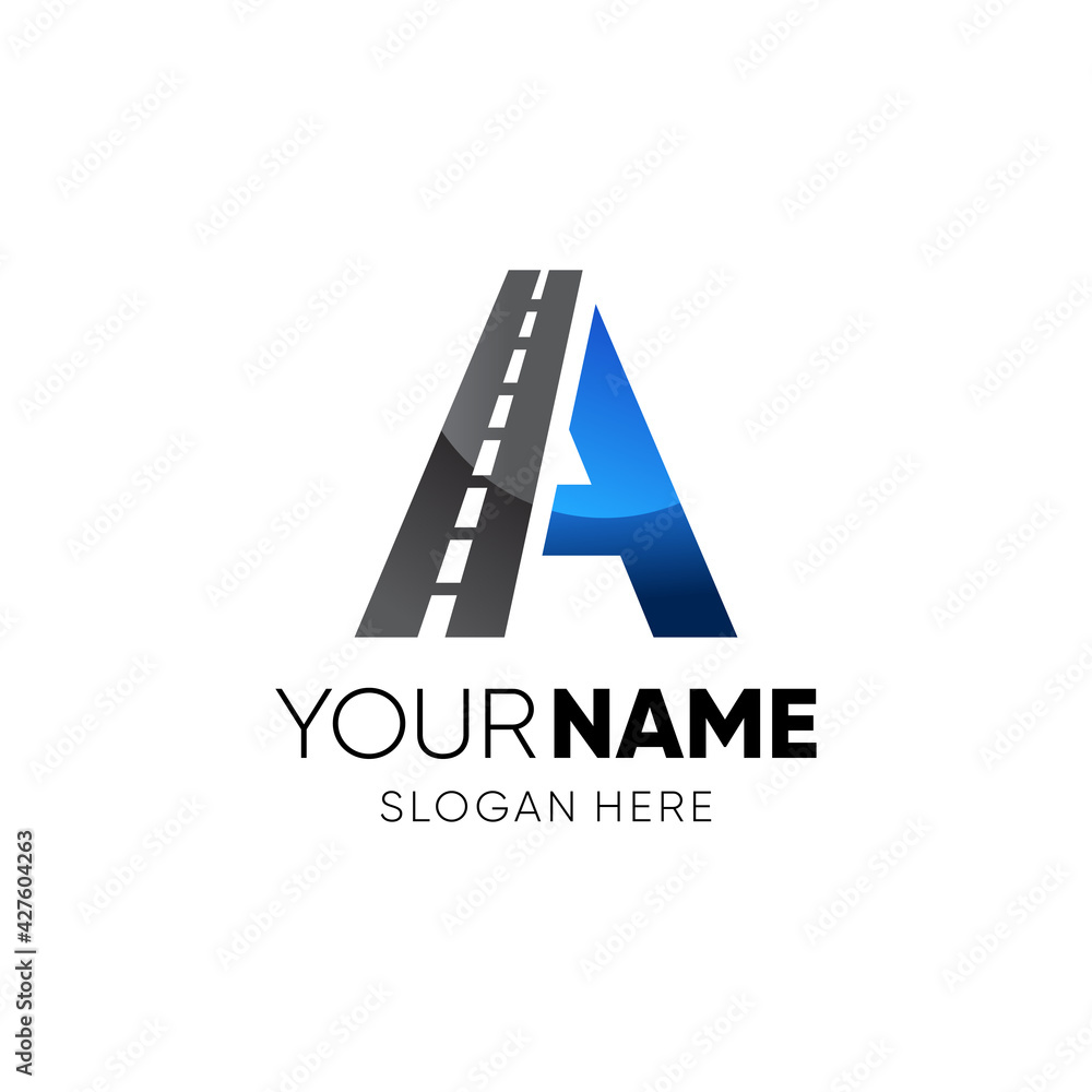 Initial A Letter Road Way Logo Design Vector Graphic Stock Vector ...