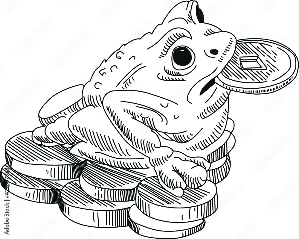 Toad, the symbol of good luck and prosperity Stock Vector | Adobe Stock