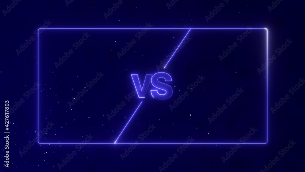 blue neon versus frame and text, challenge and duel gaming concept ...